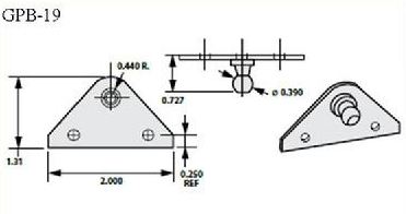 Gas Spring Flat Mounting Brackets|
