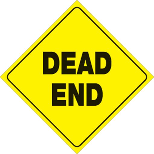 Yellow Plastic Reflective Sign 12" - Dead End|