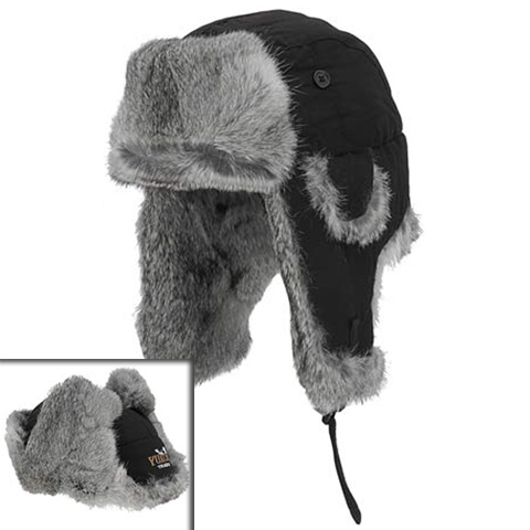 Yukon Tracks Taslan Alaskan Hat W/Rabbit Fur Trim - Youth (S),