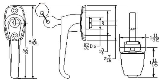 Chrome Locking L-Handle, Counter-Clockwise Turn | Century T201L-CCW|