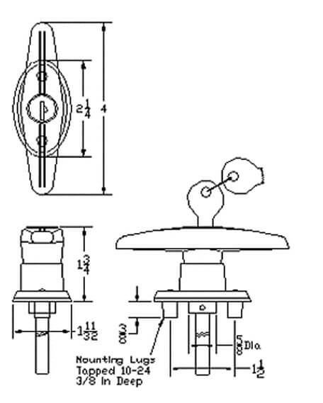 Bauer Matching Set T-Handles Lock for Truck Caps / Toppers,