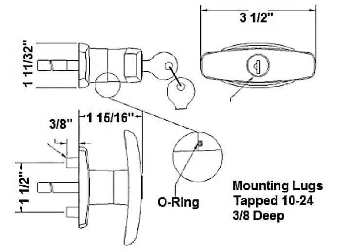 Statewide Matching Set T-Handle Locks, Heavy Duty for Truck Cap Topper|