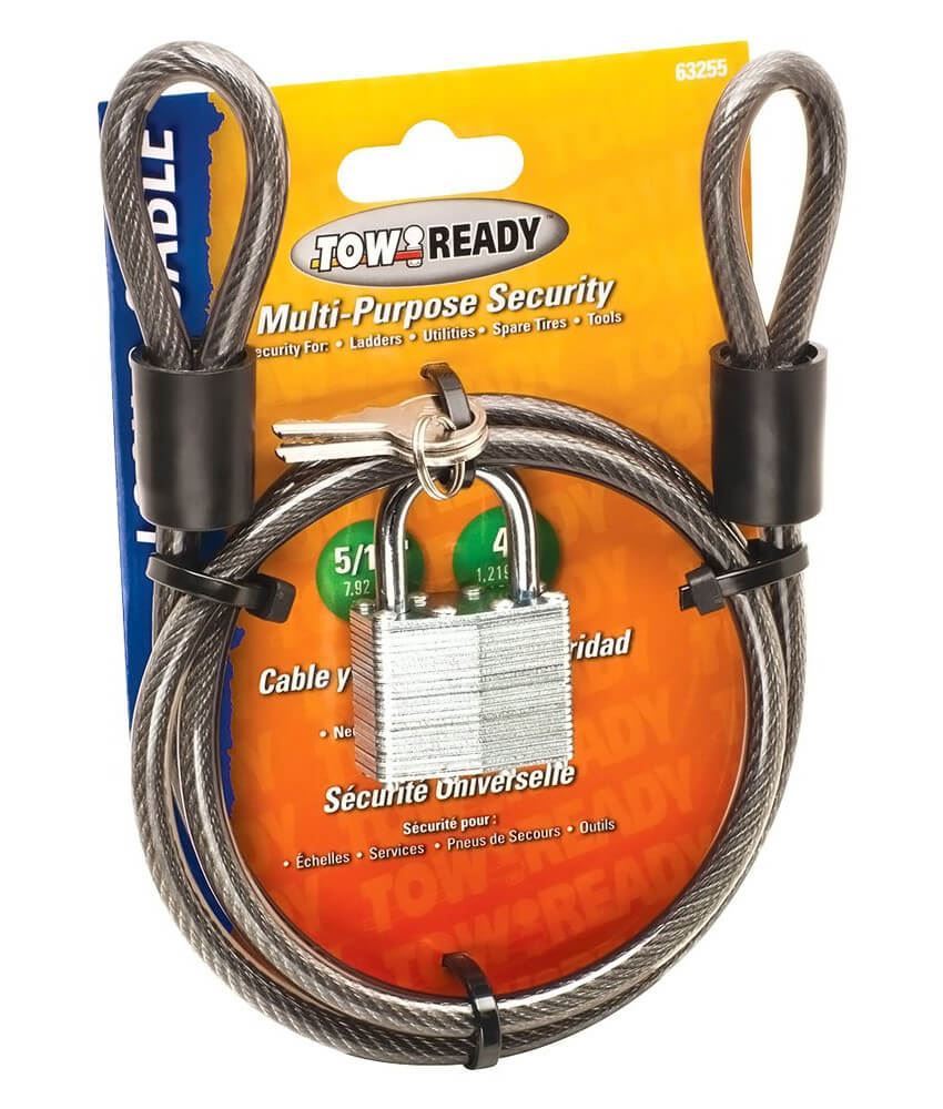 Multi-Purpose Cable with Lock & Keys, 4' x 5/16" | Tow Ready 63255|