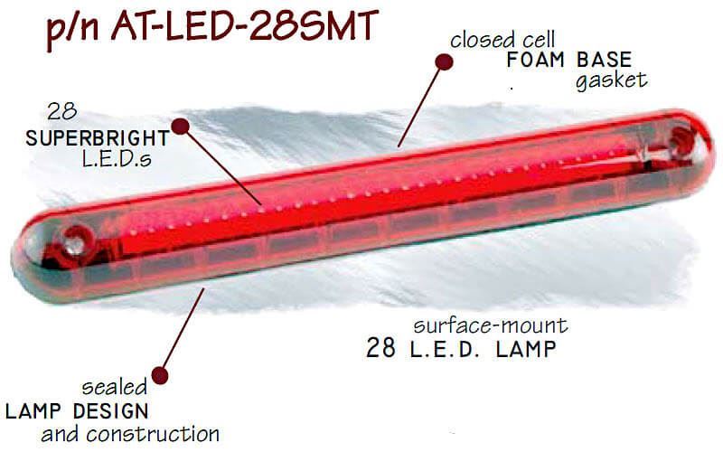 Surface Mount 10" 3rd Brake Light, 28 LEDs | ATC AT-LED-28SMT,
