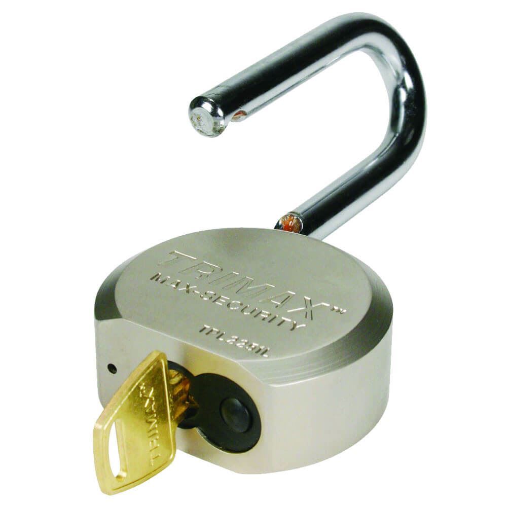Hardened 64mm Solid Steel Padlock, 2.25" x 11mm Shackle | Trimax TPL2251L|