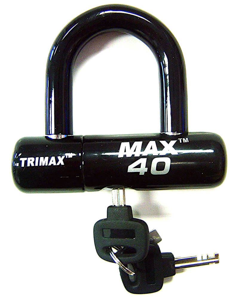 Multi-Purpose Disc U-Lock, Black Sleeve over Chrome | Trimax MAX40BK|