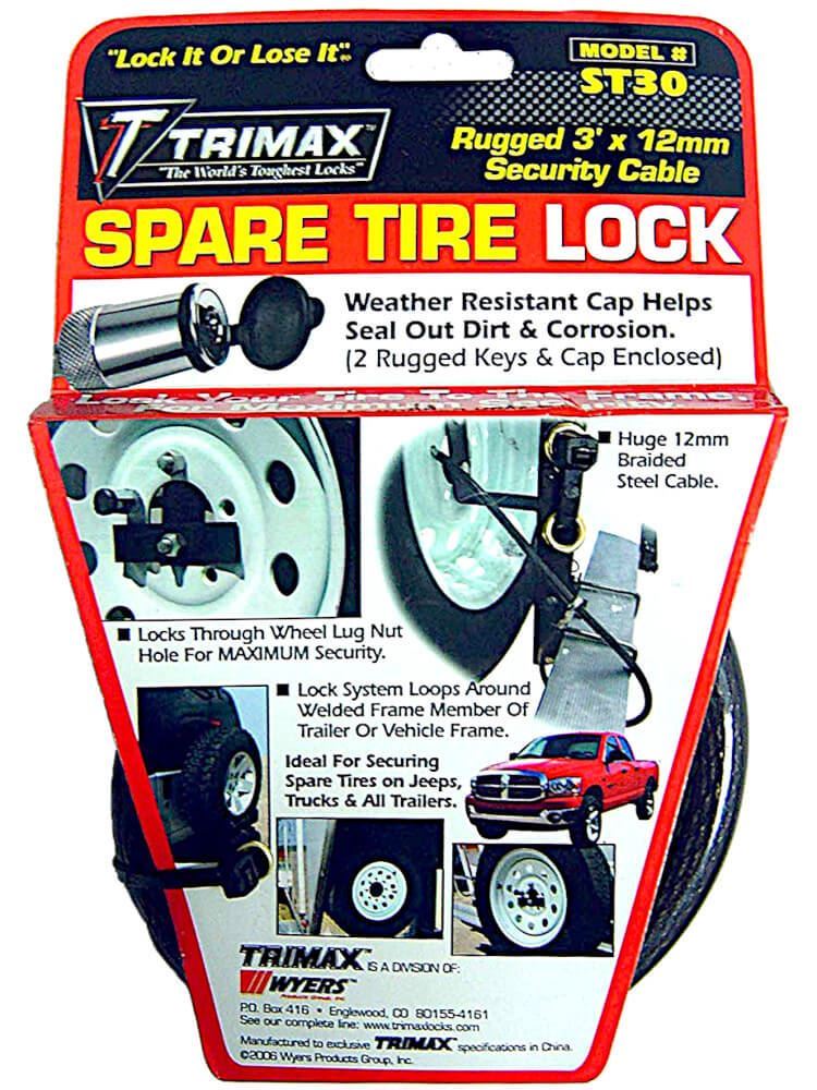 Trimaflex Spare Tire Cable Lock, Round Key, 36" x 12mm | Trimax ST30|