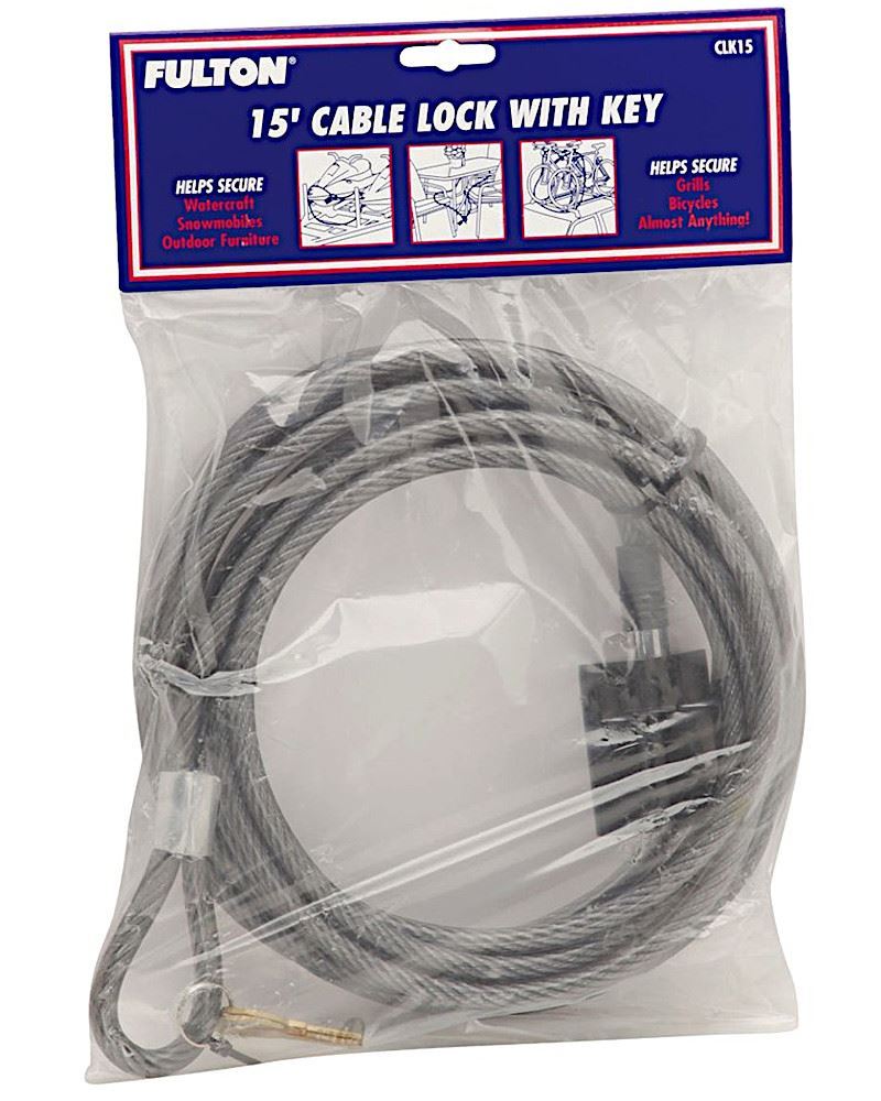 Fulton 15' Universal Cable Lock with Key, Cequent CLK15 0100|