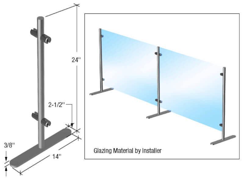 Round Portable Partition Center Post 24” x 1” | CRL PP24C,