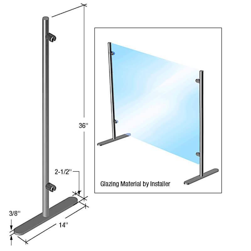 Round Portable Partition End Post, 36” x 1” | CRL PP36E|